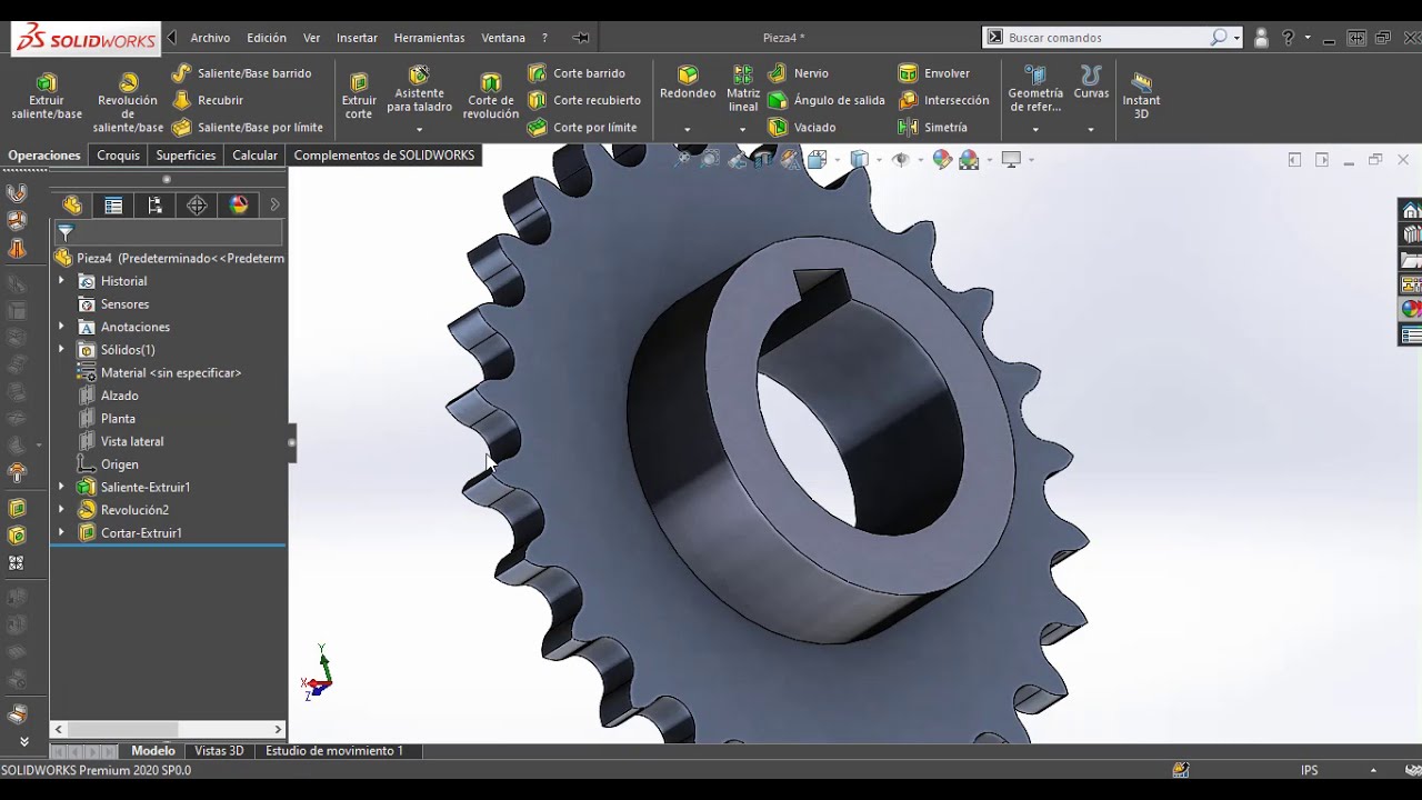 Transmisión de cadena 2 Solidworks - YouTube