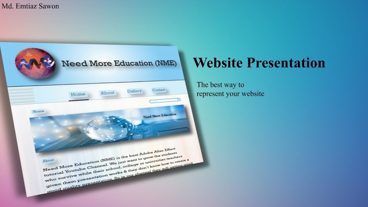 Stylish animated website presentation tutorial - YouTube