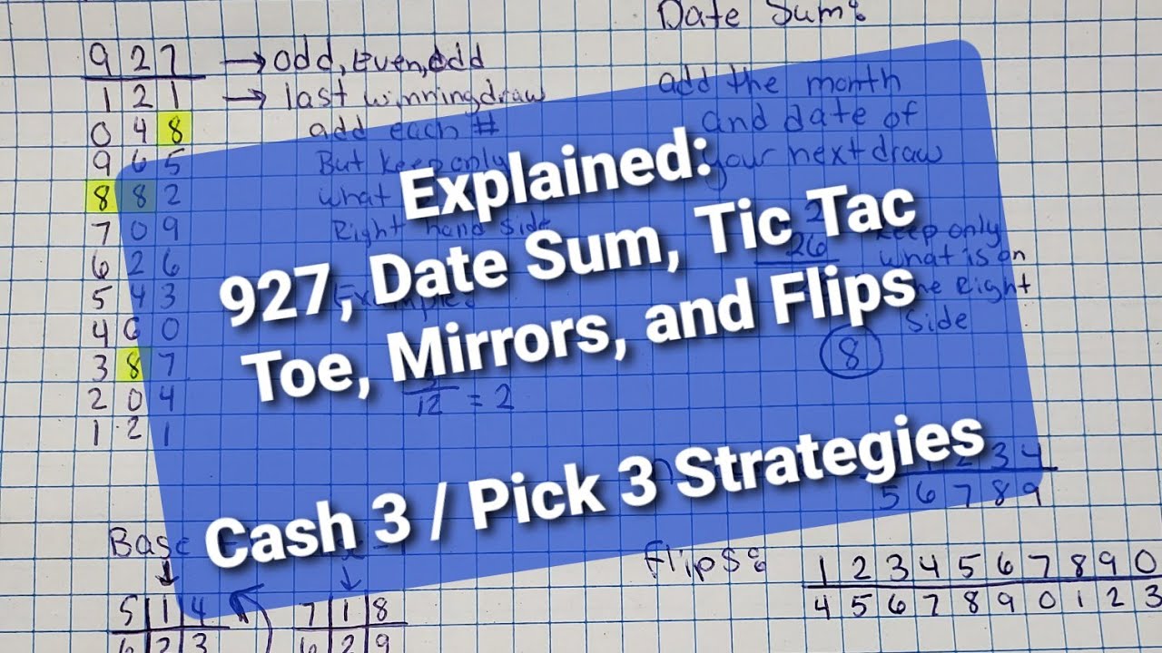 Cash 3 Pick 3 Strategies Explained, 927, Mirrors, Flips, Tic Tac Toes ...