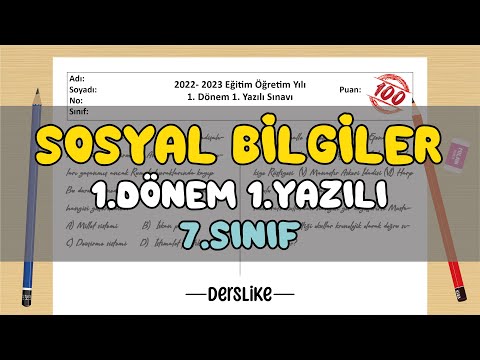 7. Sınıf Sosyal Bilgiler 1.Dönem 1.Yazılı Soruları #2023