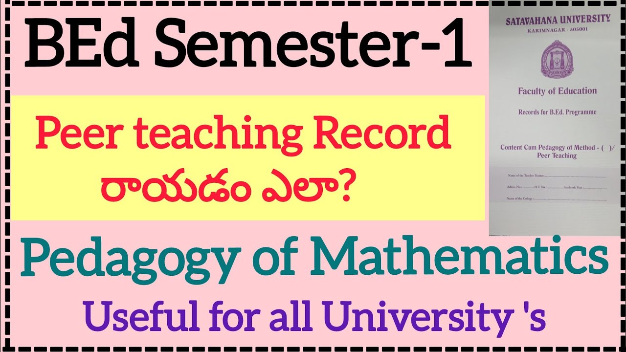 how to write Peer Teaching Record|BEd Semester 1 |pedagogy of ...