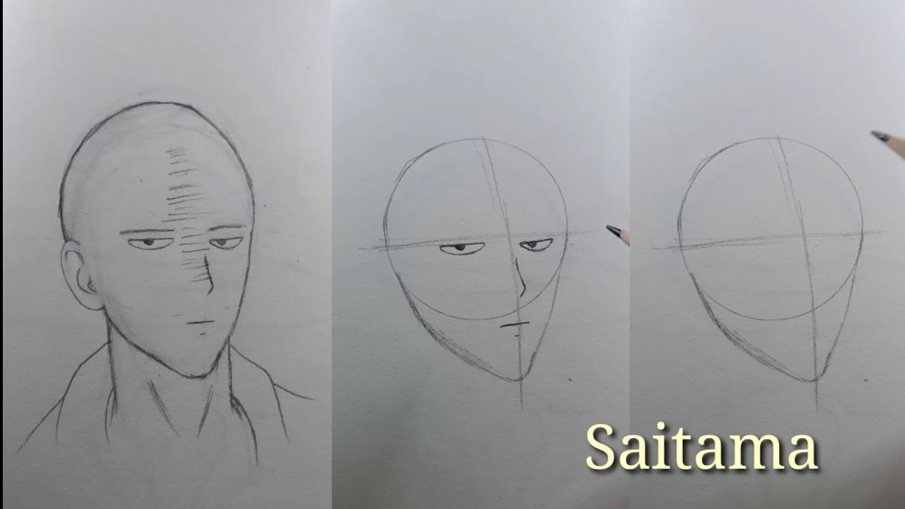 SAITAMA / Easy drawing step by step - YouTube