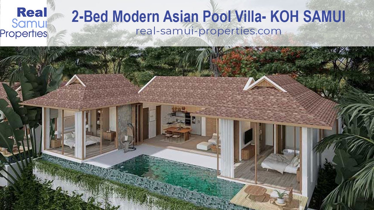 New 2-Bed Modern Asian Pool Villas, Ban Makham - YouTube