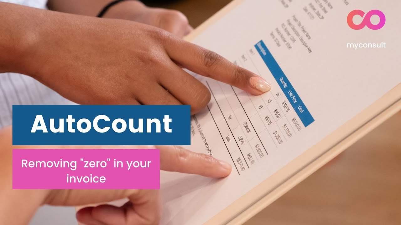 AutoCount - How you can remove the "zero" in your invoices - YouTube