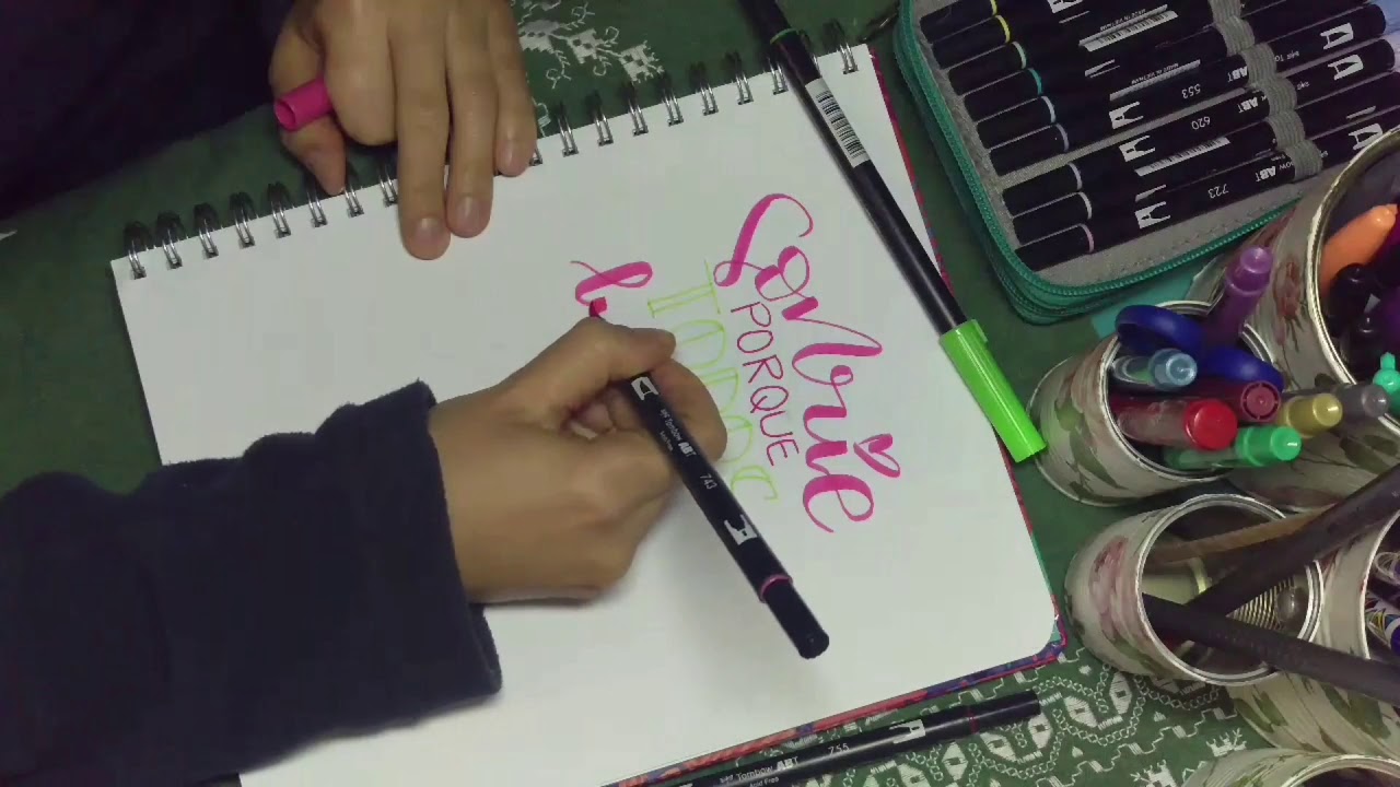 Práctica de Lettering 3 - YouTube