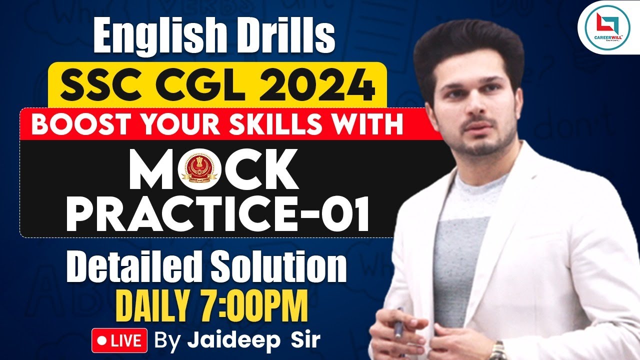 SSC CGL 2024 | SSC ENGLISH DRILLS | SSC ENGLISH MOCK PRACTICE - 01 ...
