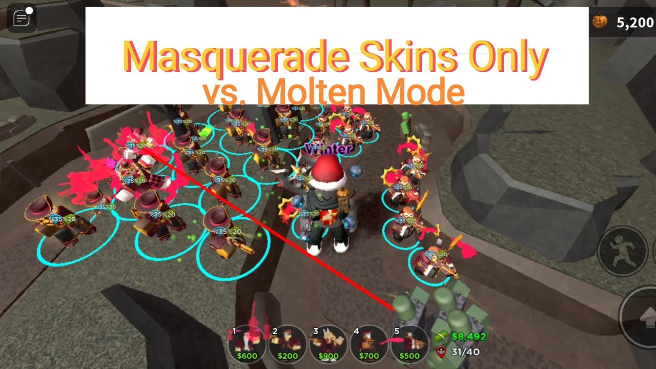 Masquerade Skins Only vs. Molten Mode | Tower Defence Simulator - YouTube