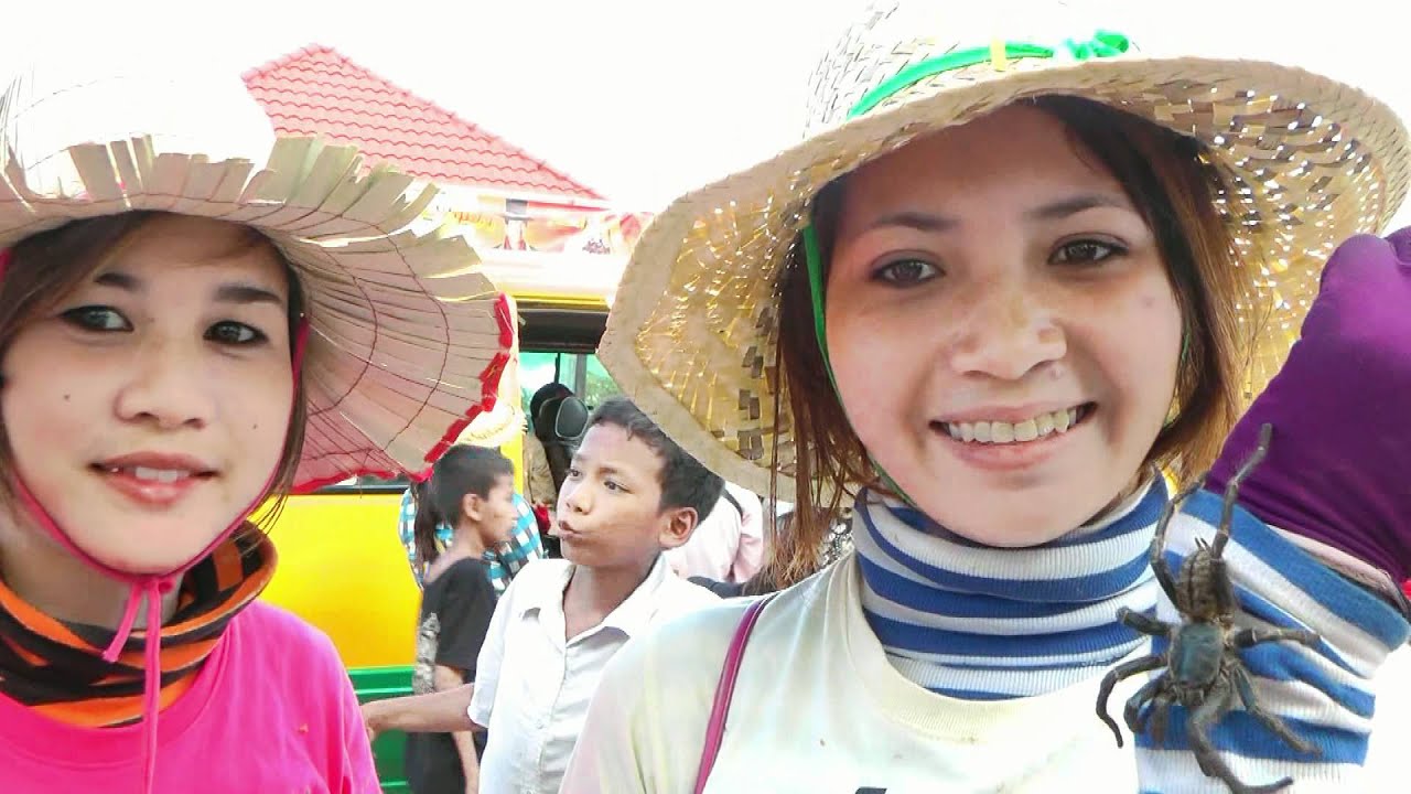 CAMBODIA spider market at Skuon (hd-video). - YouTube