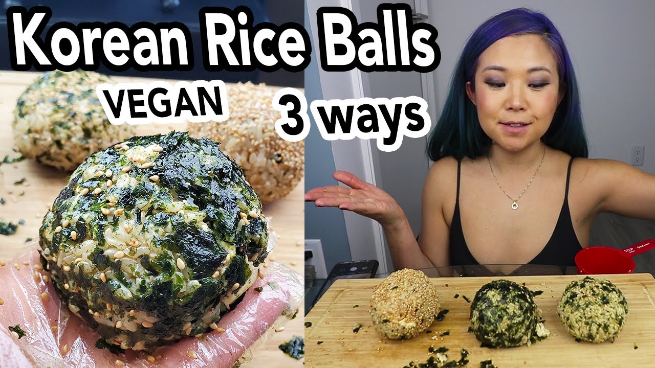 KOREAN RICE BALLS "Fist Rice" RECIPE! VEGAN 주먹밥 // Cook With Me - YouTube