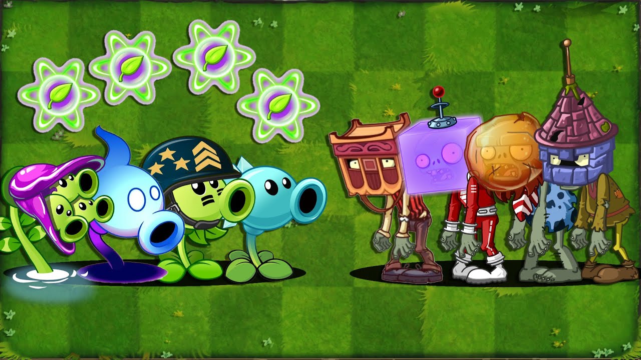 PVZ 2 Challenge - Every PEASHOOTER & All Plants POWER-UP vs Brickhead ...