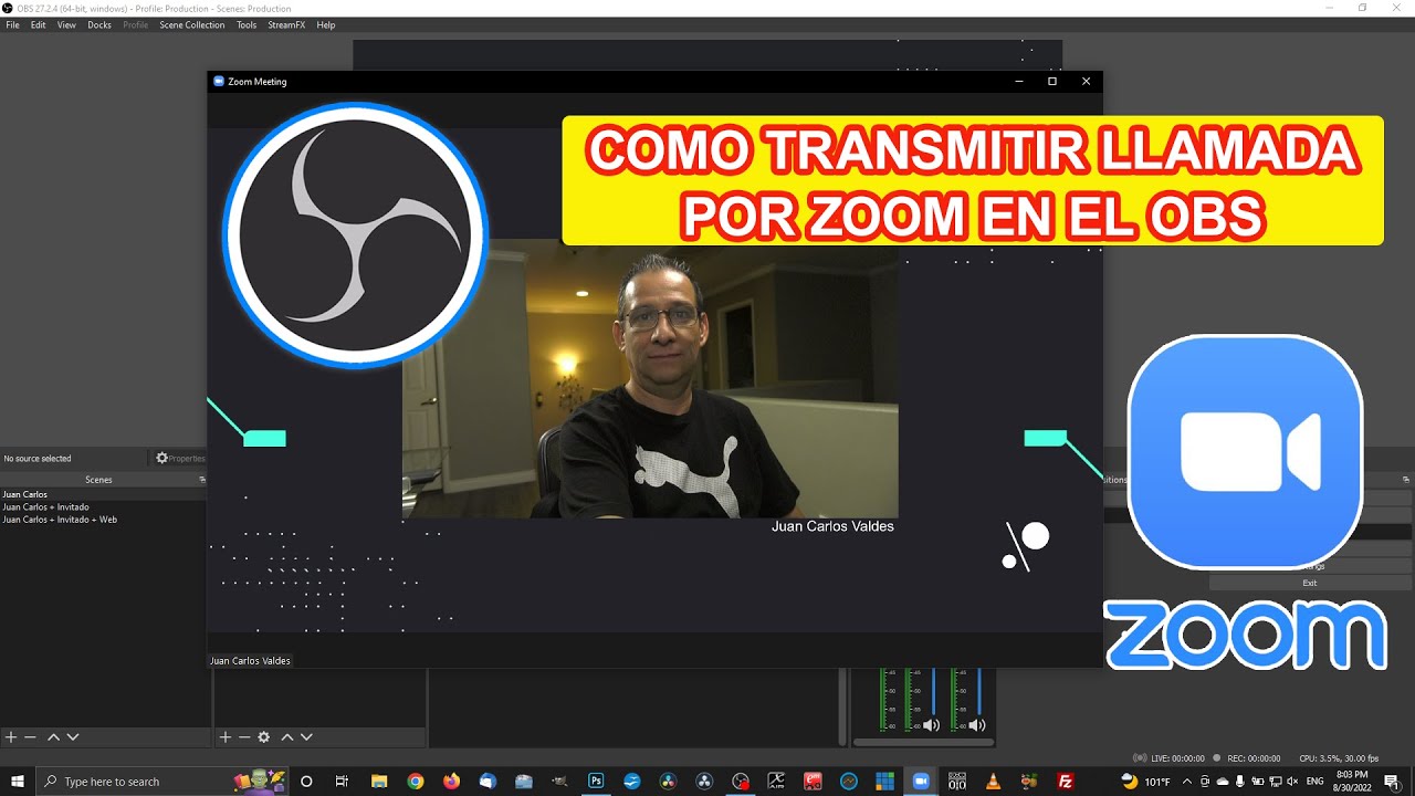 Como trasmitir una llamada por Zoom en nuestro OBS Estudio - YouTube