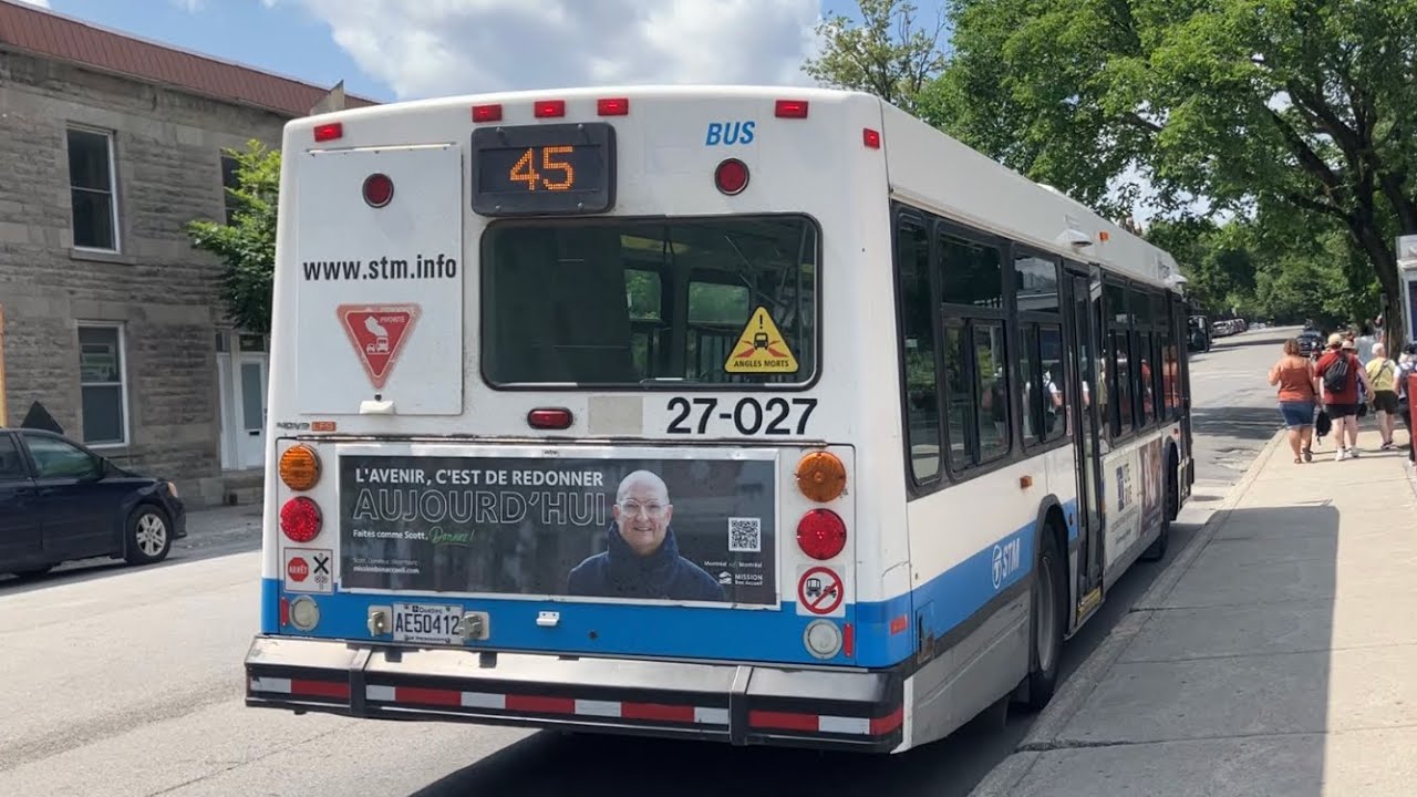 STM Bus # 27-027 {Retired} 2nd Last 27-0XX Ride On The 45 Papineau ...