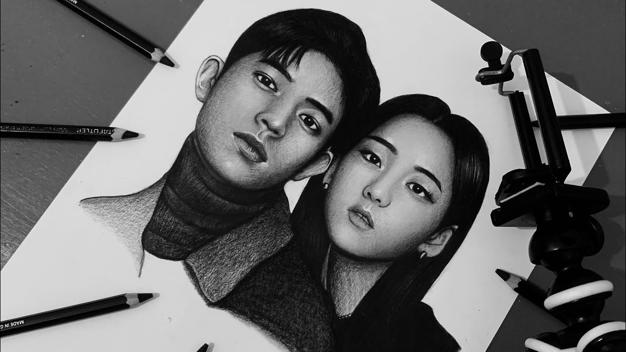 Drawing Namra and Suh Hyeok - YouTube