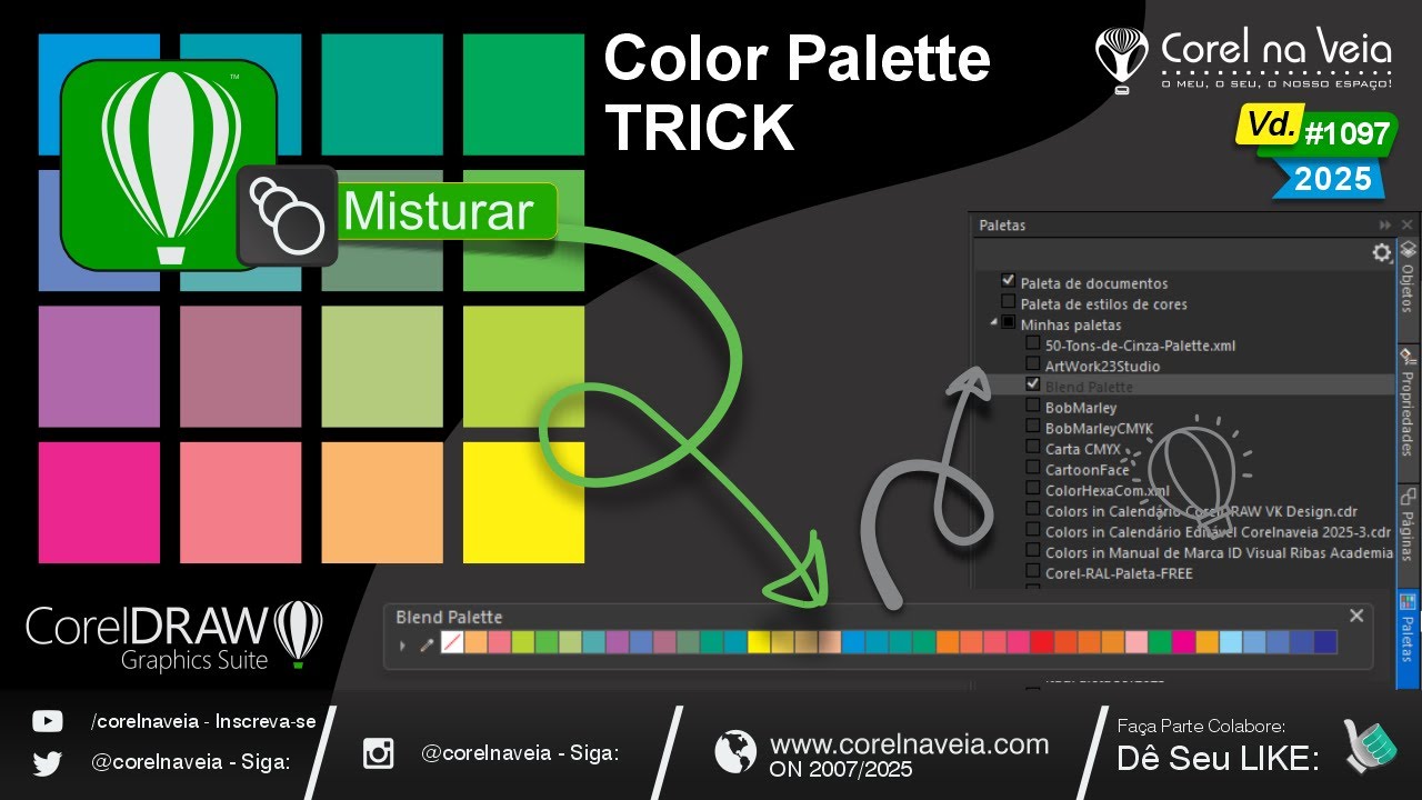 Trick Color Palette with Blend Tool in CorelDRAW @Corelnaveia