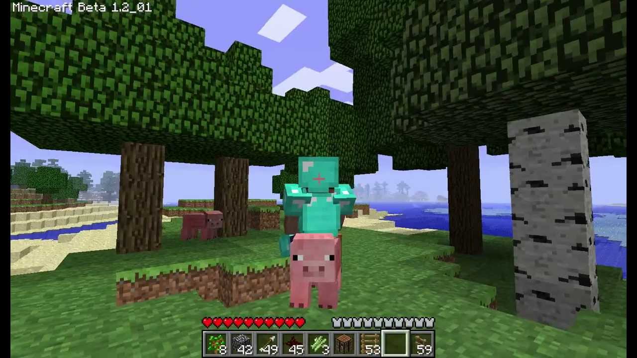 Minecraft beta:Pig riding - YouTube