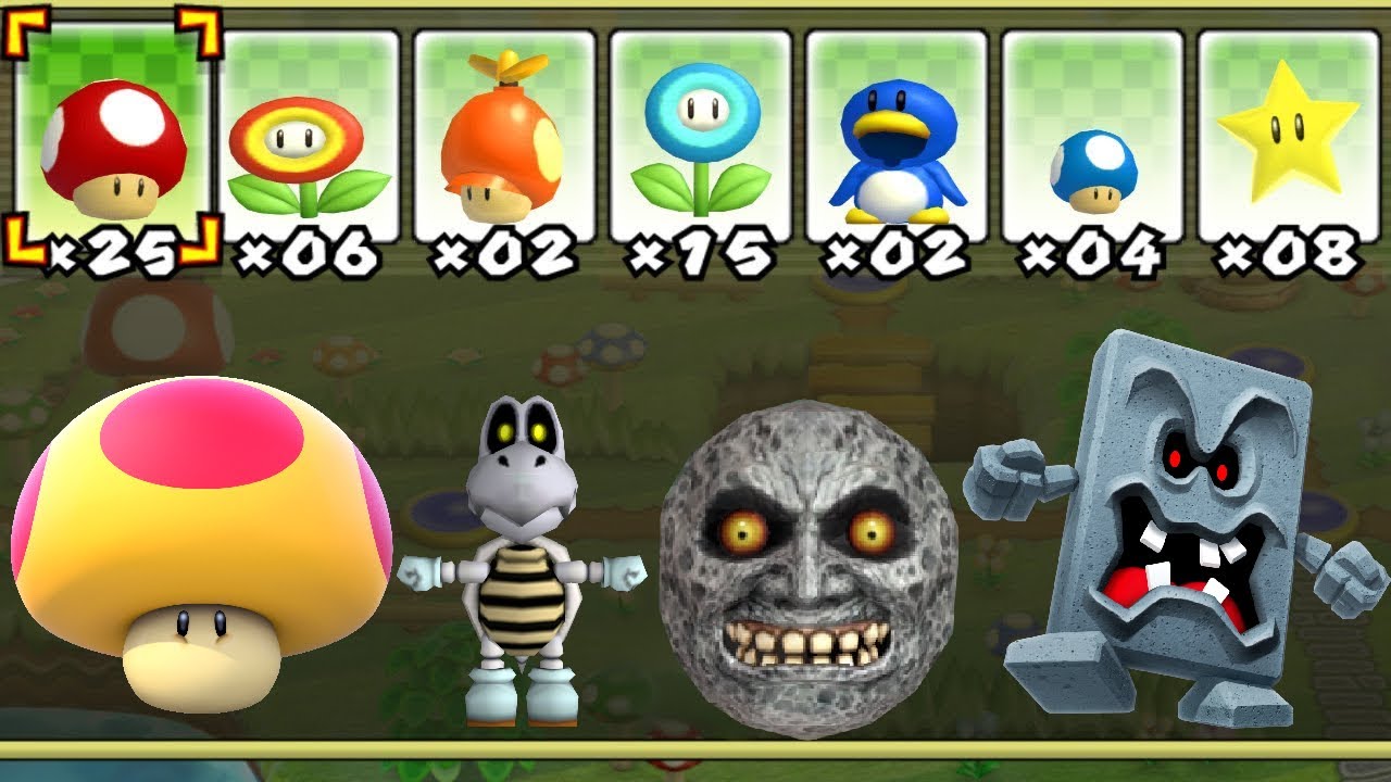 What happens when a Mega Mushroom, Thwomp Dry Bone and Majoras Moon ...