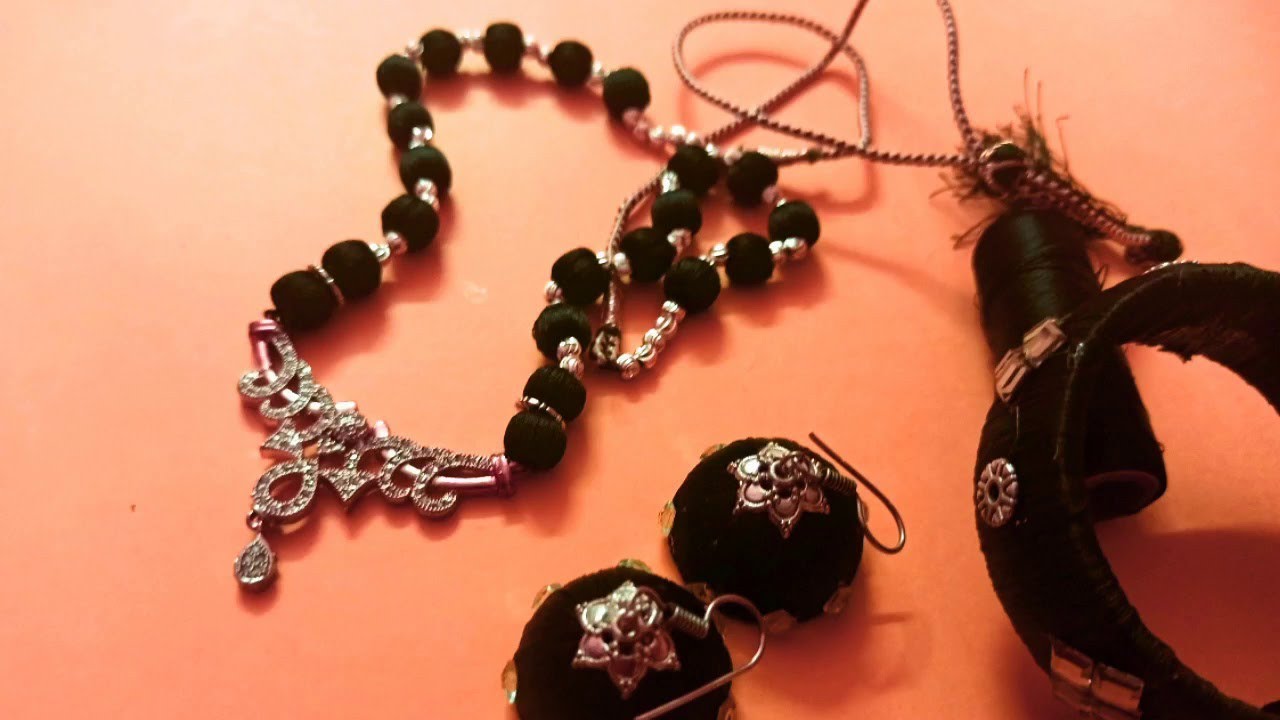 SILK THREAD JEWELLERY MAKING TUTORIALS | HAND MADE ORNAMENTS SET ...