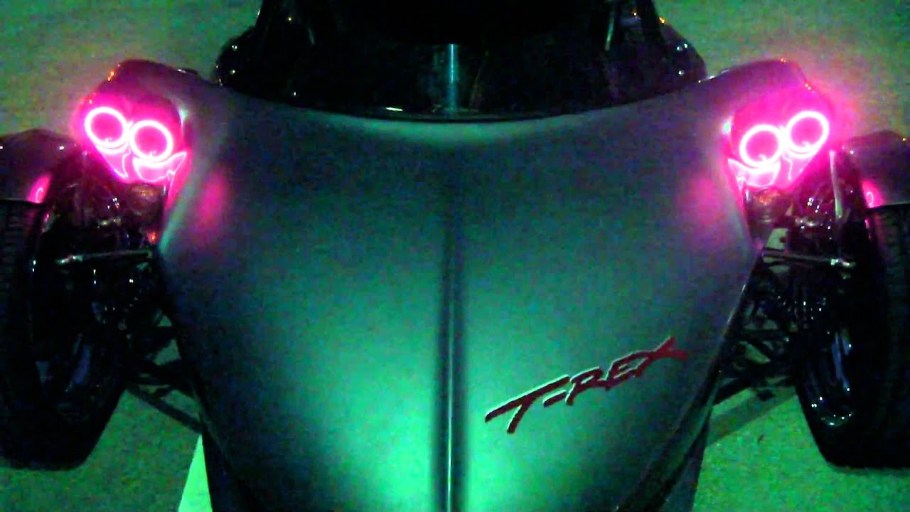 Custom Campagna T-rex Dual Color Red-White Halo Rings - YouTube