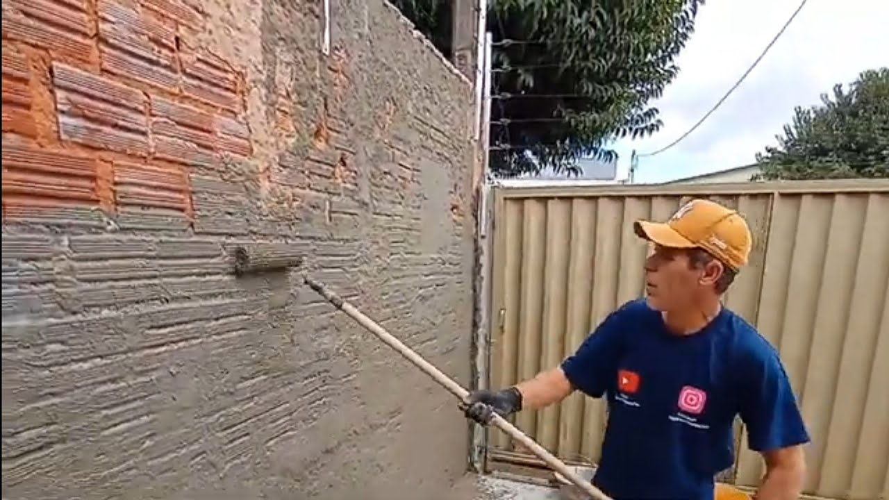 Aprenda fazer chapisco no balde e com rolo de textura ! - YouTube