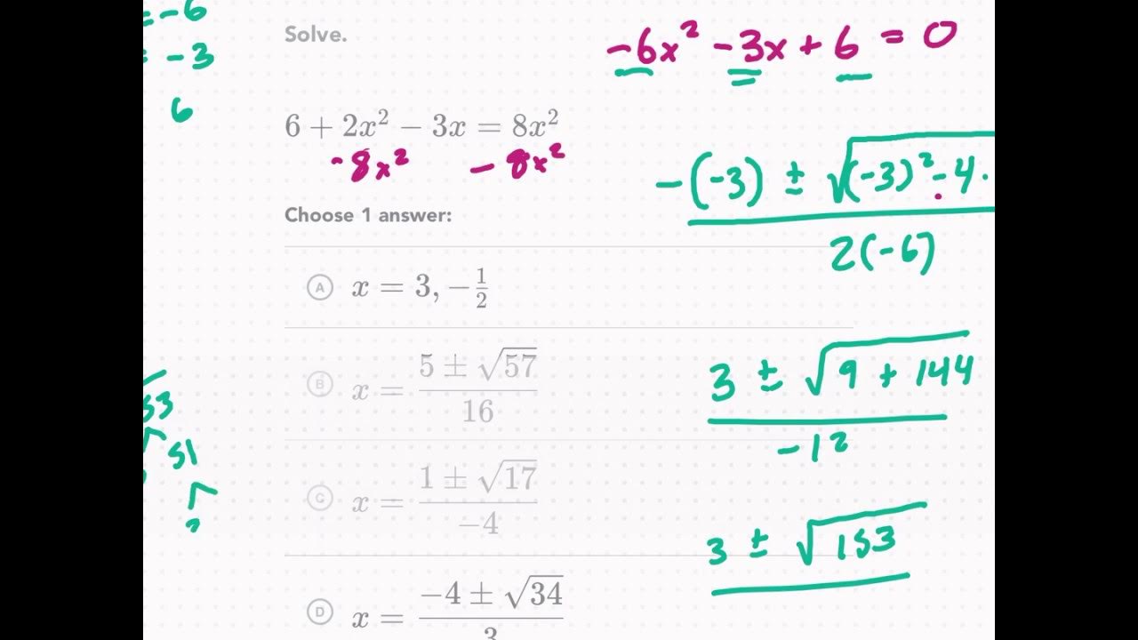 Khan Academy Tutorial: quadratic formula - YouTube