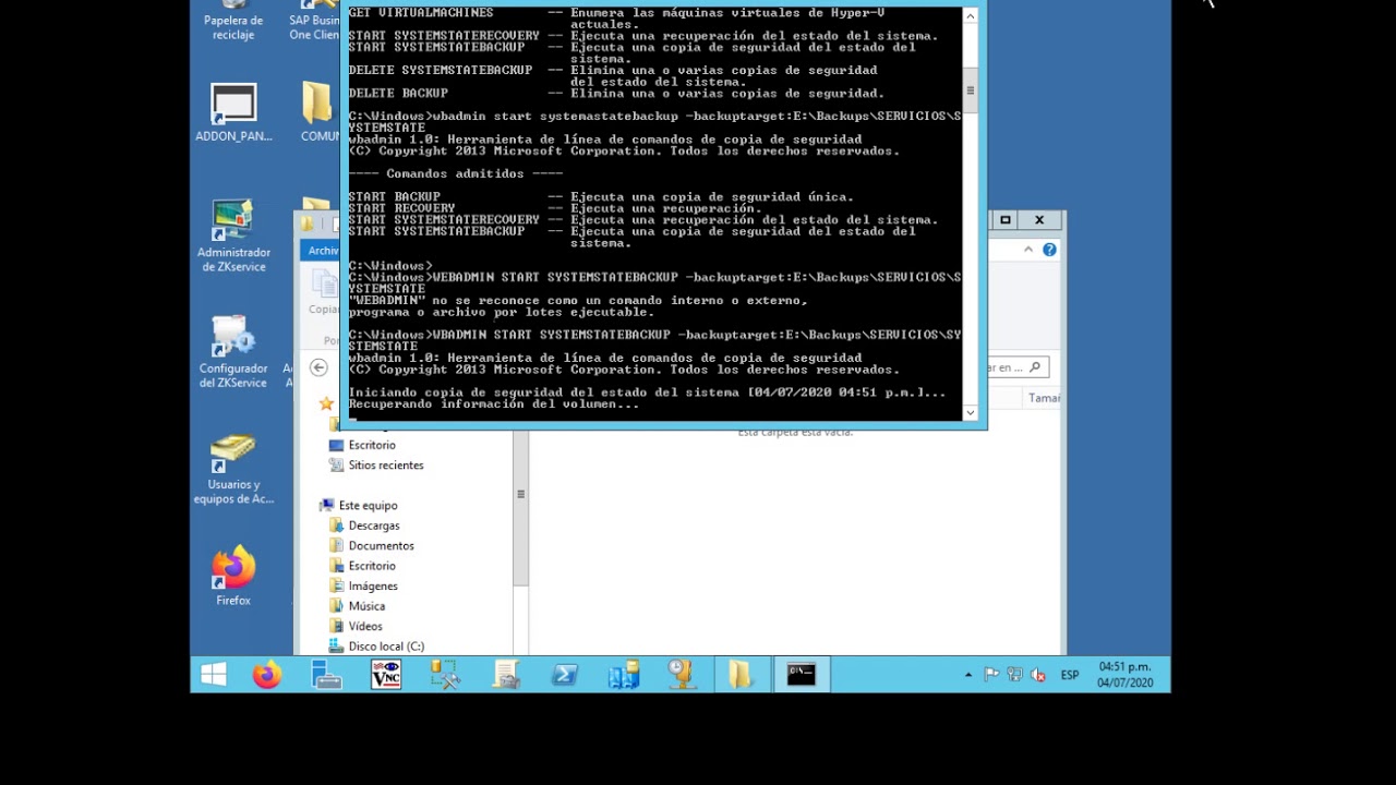 BACKUP SYSTEM STATE ACTIVE DIRECTORY WINSERVER2012R2 - YouTube