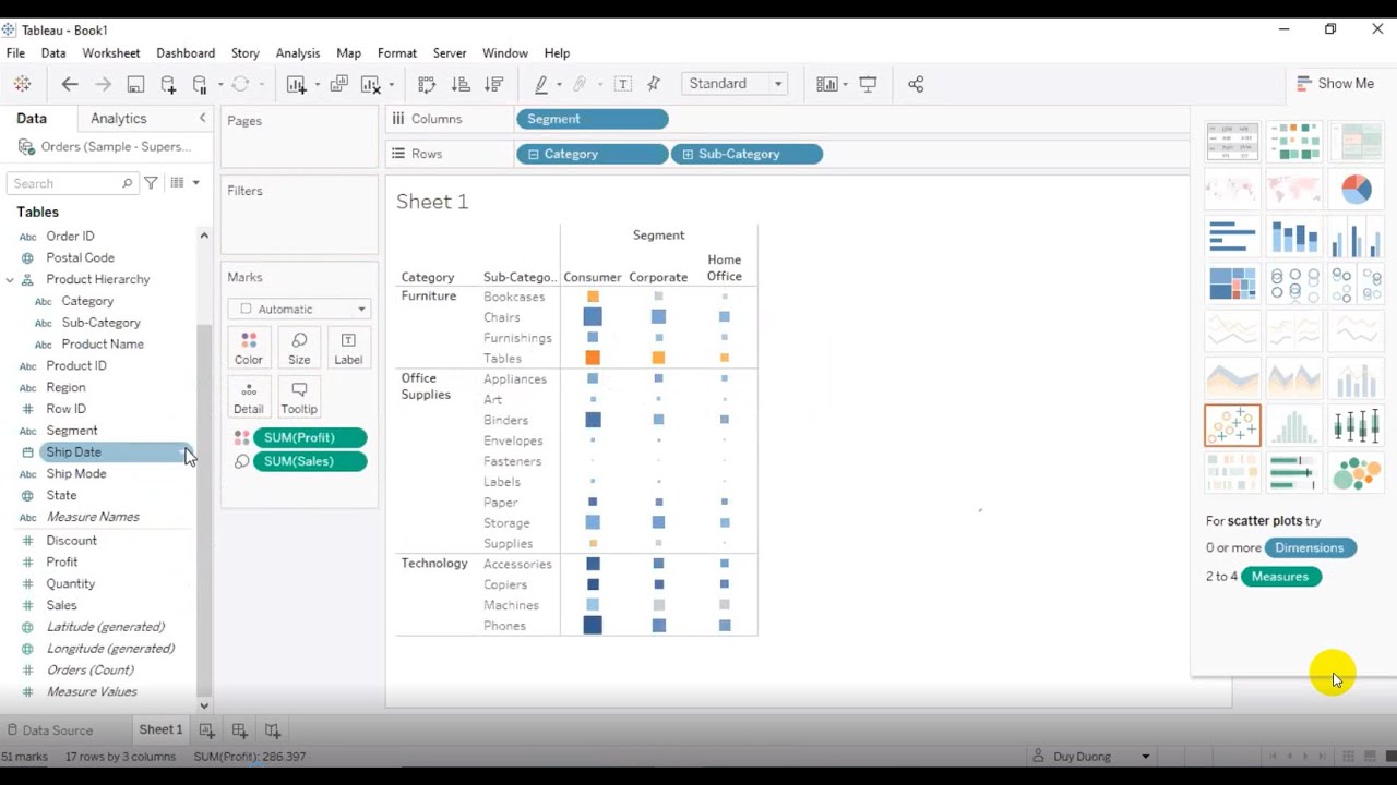 How to load data in Tableau Crosstab, Highlight table, Heat maps ...