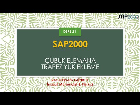 Pratik Sap2000 Eğitimi Ders 21  - Çubuk Elemana Trapez Yük Ekleme
