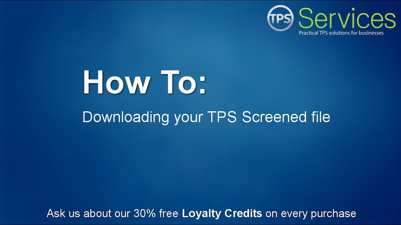 How to download your TPS Screened file - YouTube