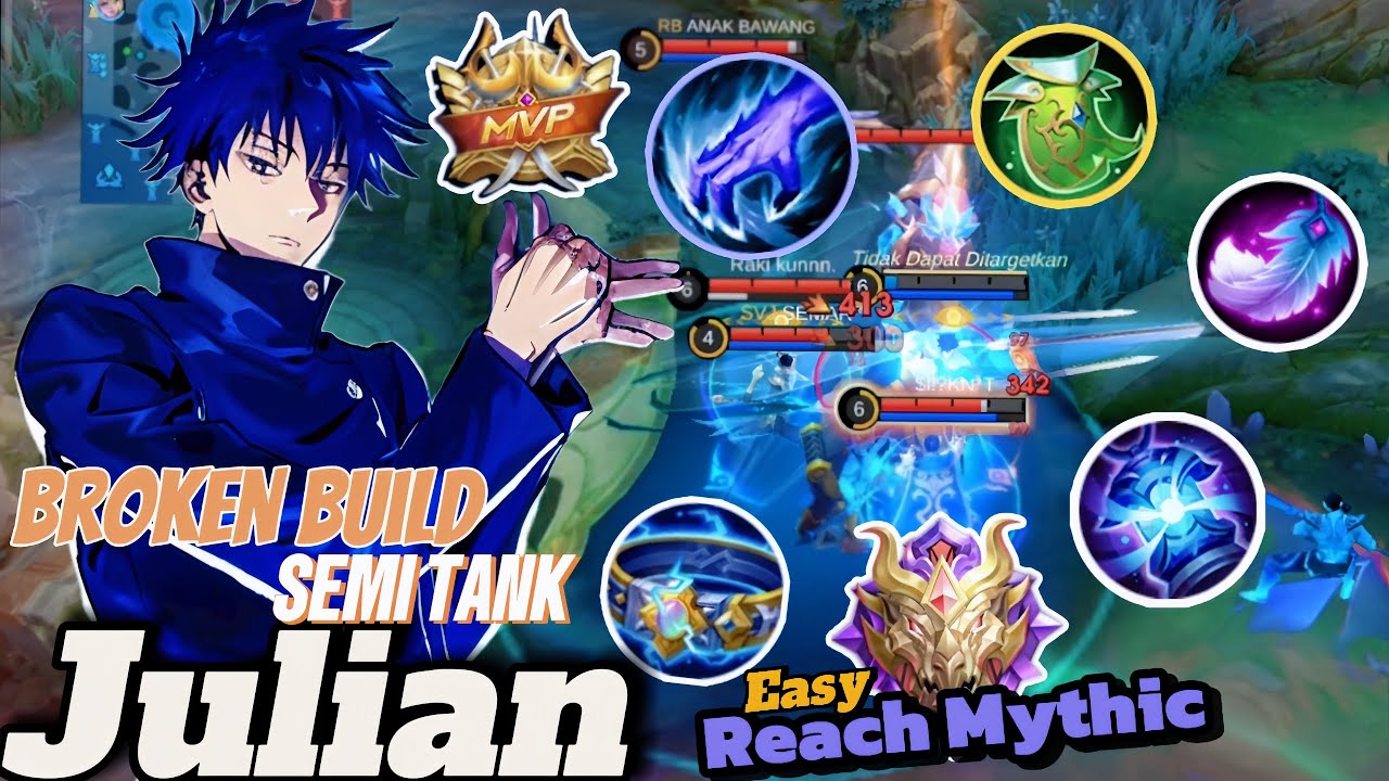 BROKEN BUILD!🔥 JULIAN SEMI TANK | EASY REACH MYTHIC | GAMEPLAY JULIAN ...