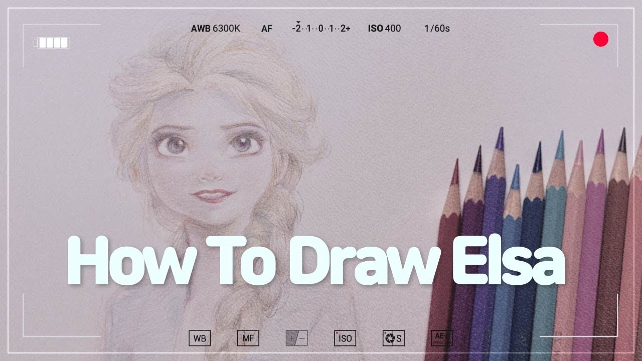 How to draw and color Elsa in frozen 2 - YouTube