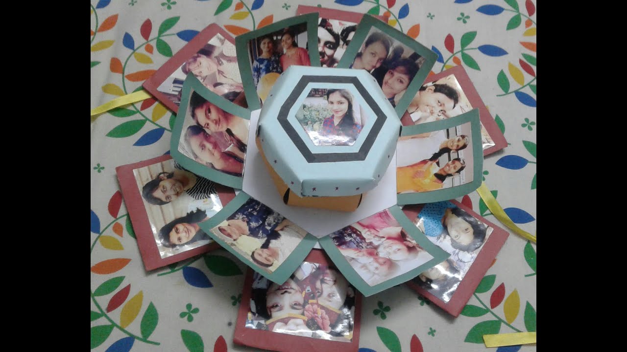 Hexagonal Explosion Box | Birthday Gift for Best Friend - YouTube