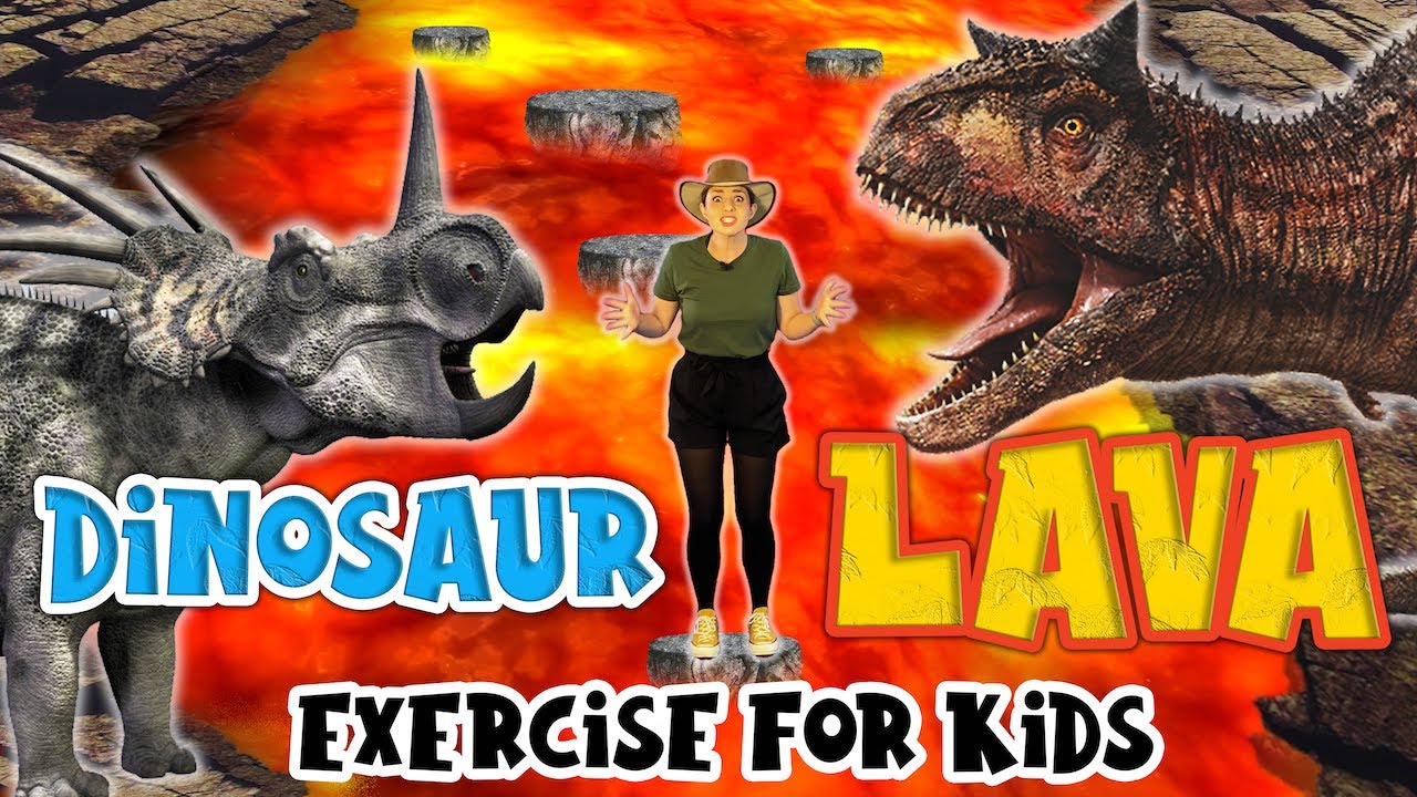 Dinosaur Exercise for Kids 2 | The Floor is Lava | Home Workout for ...
