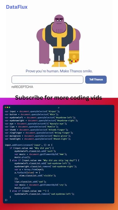Captcha || Make Thanos Smile CSS Animation🔥🔥 #shorts #coding #css #thanos #captcha #subscribe ...
