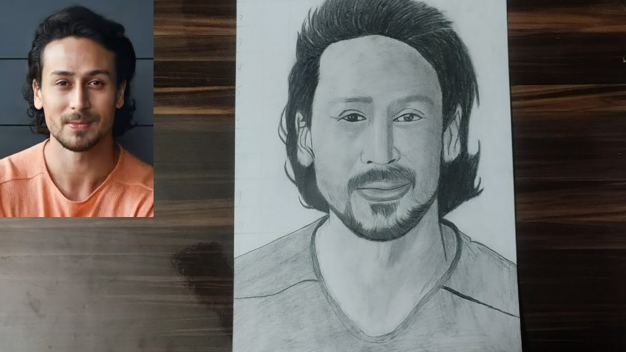 How to Draw Tiger Shroff | Portrait drawing | stap by step - YouTube