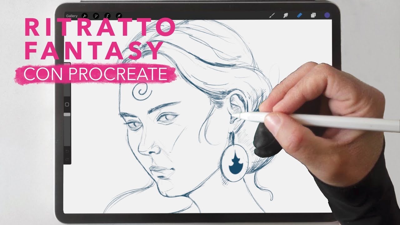 DISEGNARE UN RITRATTO DIGITALE FANTASY | Tutorial Procreate Italiano - YouTube
