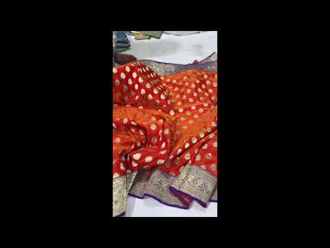 1. Banarasi Satin Silk Handloom Saree With Blouse Piece HK01-M