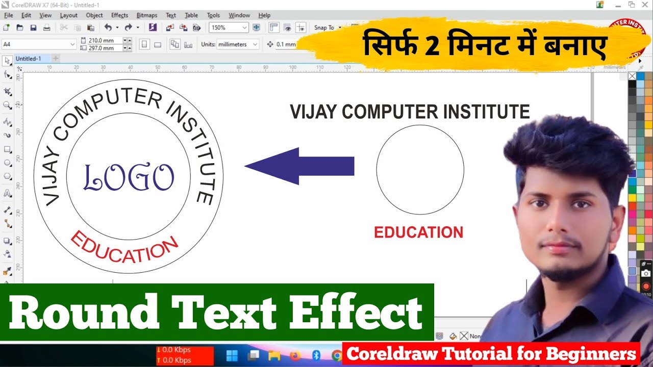 How to Text in Circle in Coreldraw | Text In Circle logo | Edit text in ...