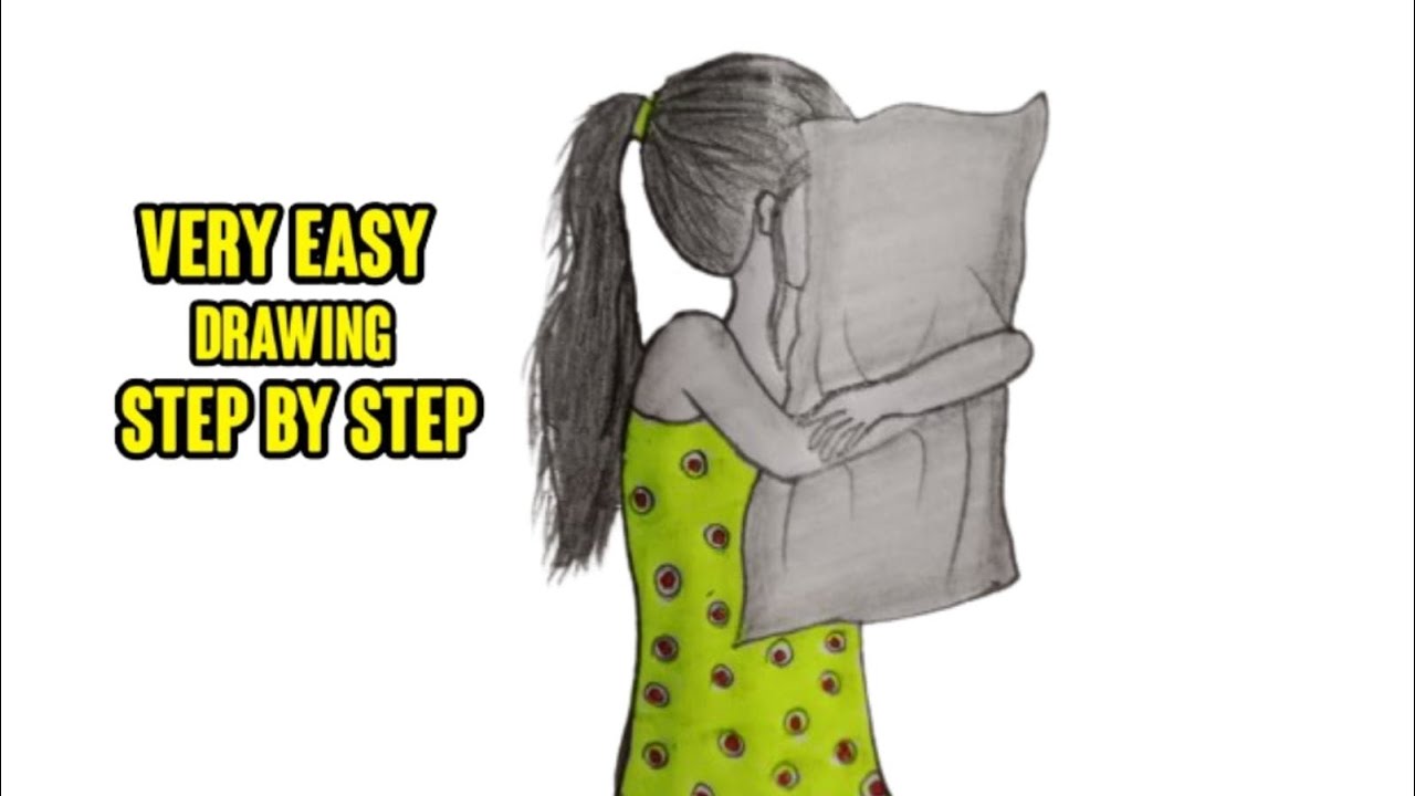 How to draw a girl hiding with pillow | Step by step || Art With Onnika ...