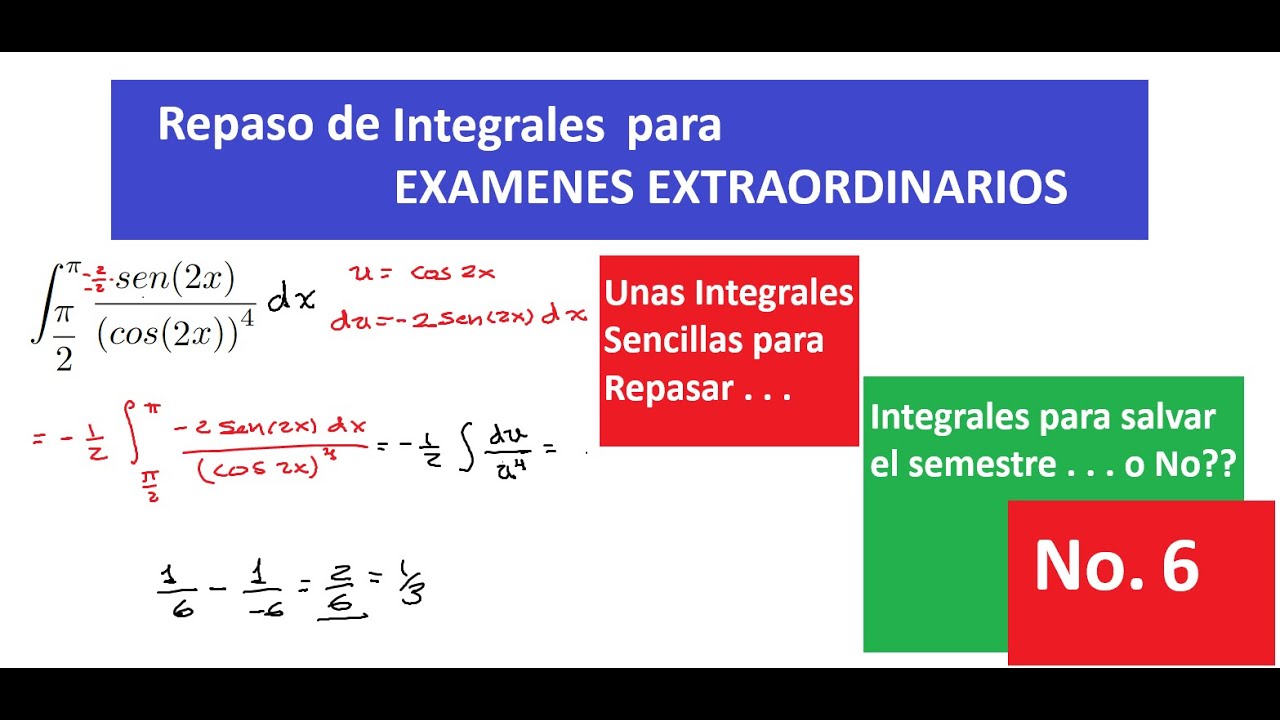 6 REPASO PARA EXAMEN EXTRAORDINARIOS: INTEGRALES DEFINIDAS e ...