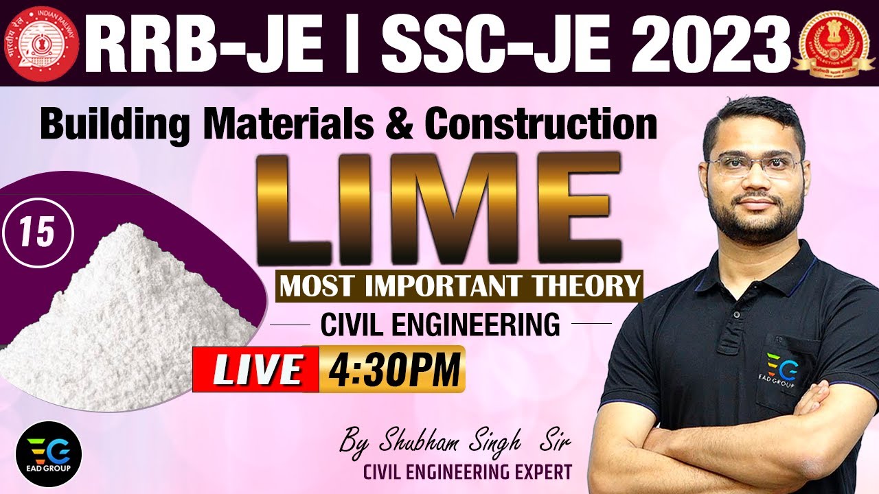 15 | LIME | Building Material BMC | Civil Engineering | SSC -JE | RRB ...