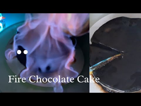 Fire🔥Cake || Making cake sponge on pan || Trending Fire Chocolate ...