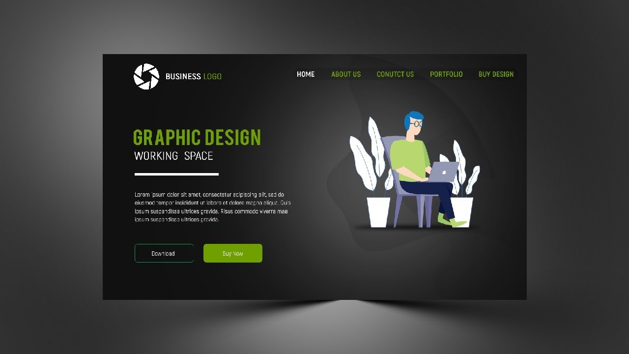 Photoshop Web Design | Web Header Tutorial - YouTube