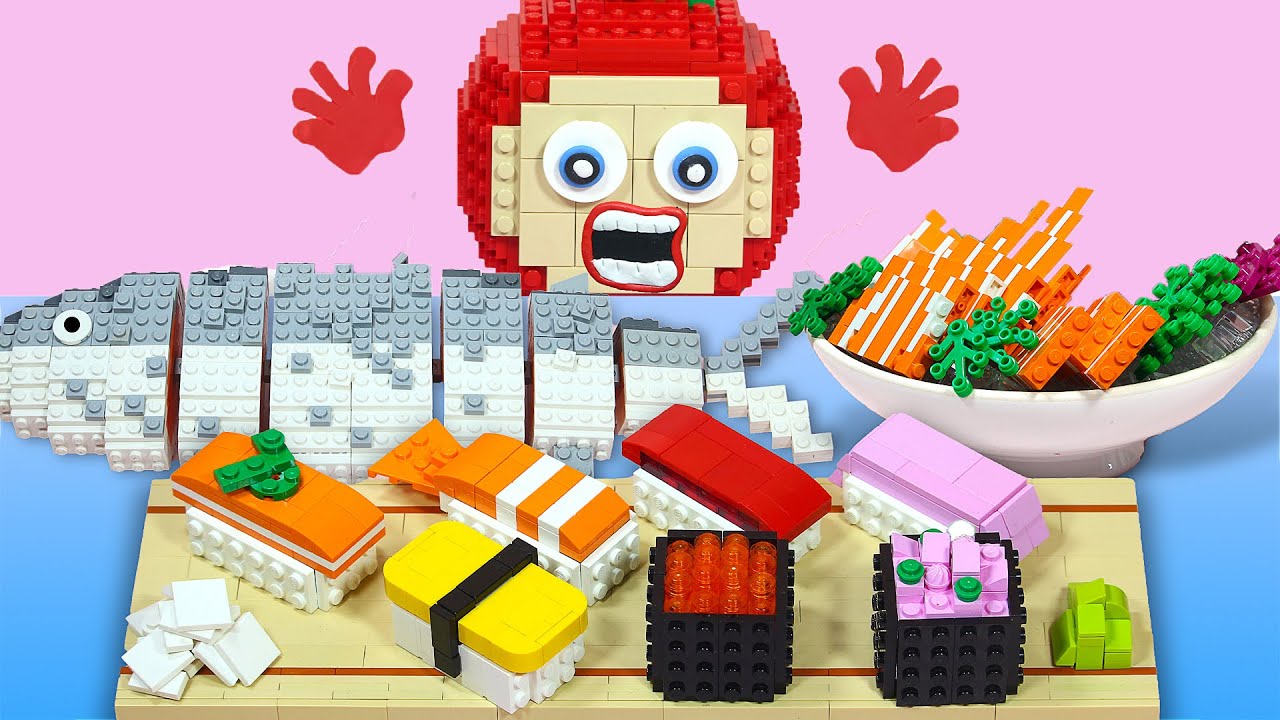 Ultimate LEGO Fish Mukbang 🍣 Giant Salmon Sashimi Cutting IRL | Stop ...