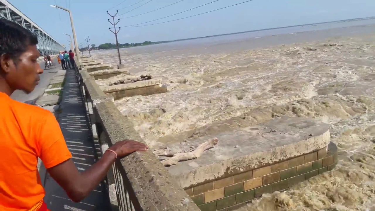 water over flow sapta koshi river nepal - YouTube