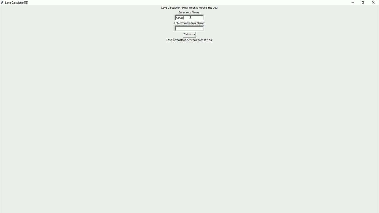 Love Calculator In Python(how it works and UI) - YouTube