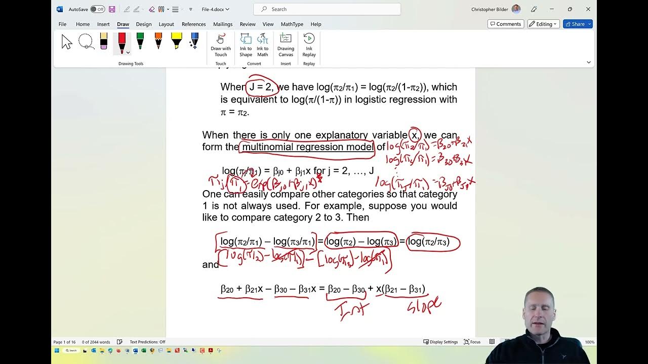Multicategory responses: multinomial regression, model and estimation ...