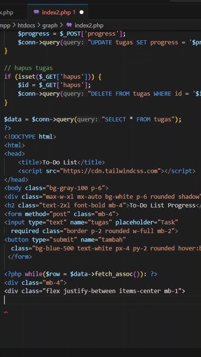 Todo list Progress PHP MYSQL - YouTube