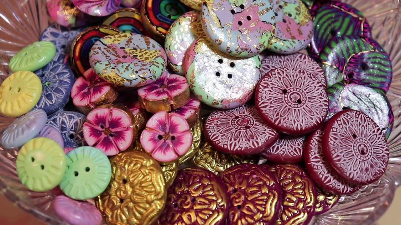 How To Make Polymer Clay Buttons - YouTube