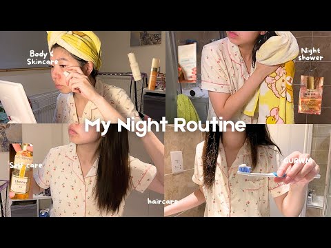 My FULL Night Time Routine *REALISTIC* 🌼| hair, skin, body care SELF CARE SHOWER routine 🫧