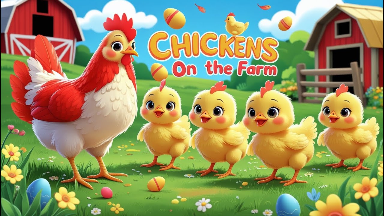 Chickens on the Farm | Fun Kids Rhyme & Animal Sounds | Learn Farm ...